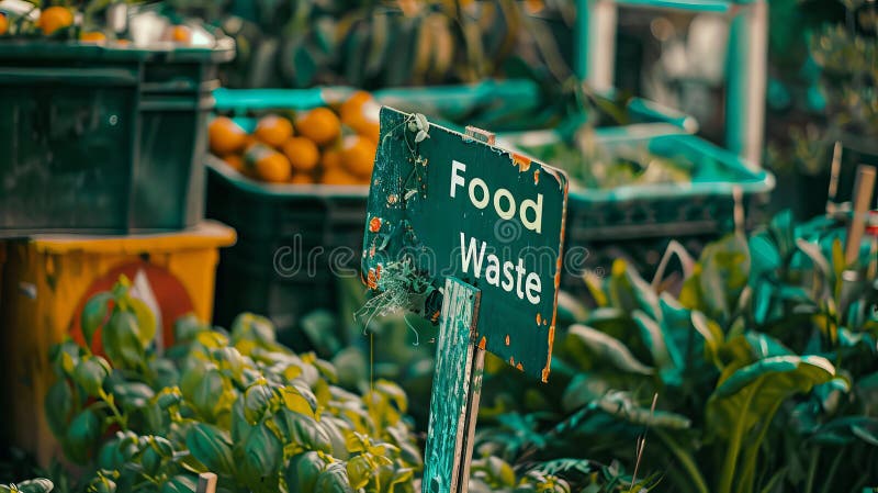 A Community Food Waste Reduction Event, with a Food Waste Sign Stock ...