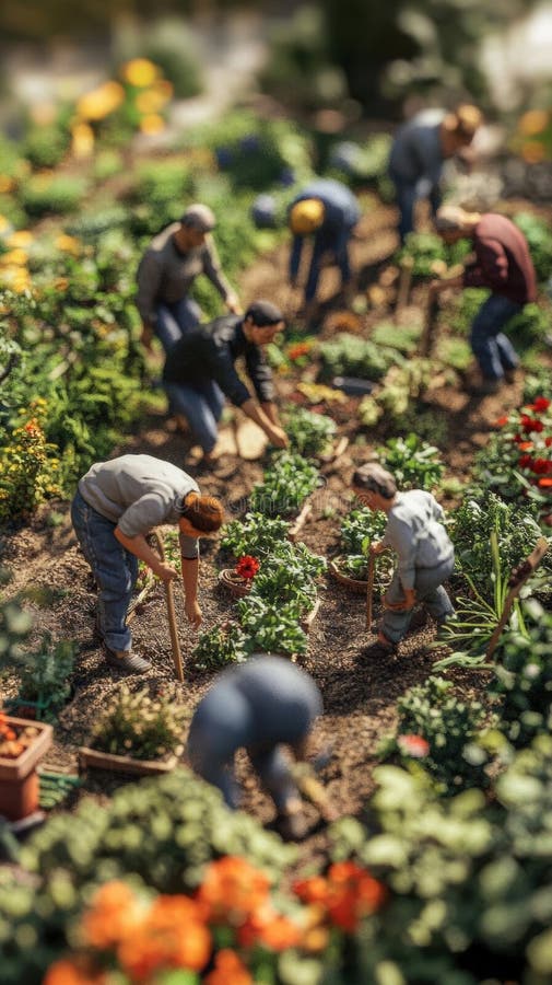 Community Garden, a Collaborative Effort Stock Photo - Image of flowers ...