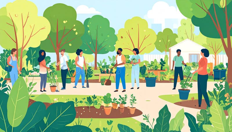Community Garden: Cultivating Green Spaces Together Stock Image - Image ...