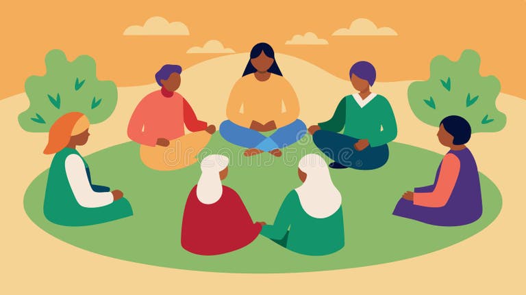 Community Gathering a Group of Villagers Sitting in a Circle Discussing ...