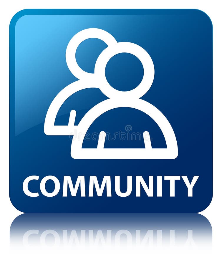 Community (group Icon) Blue Square Button Stock Illustration ...