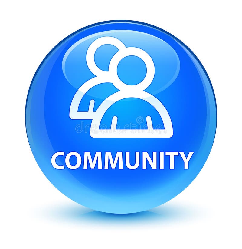 Community Blue Square Button Stock Illustration - Illustration of ...