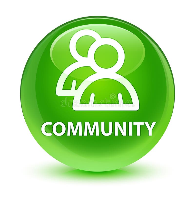 Community (group Icon) Glassy Green Round Button Stock Illustration ...