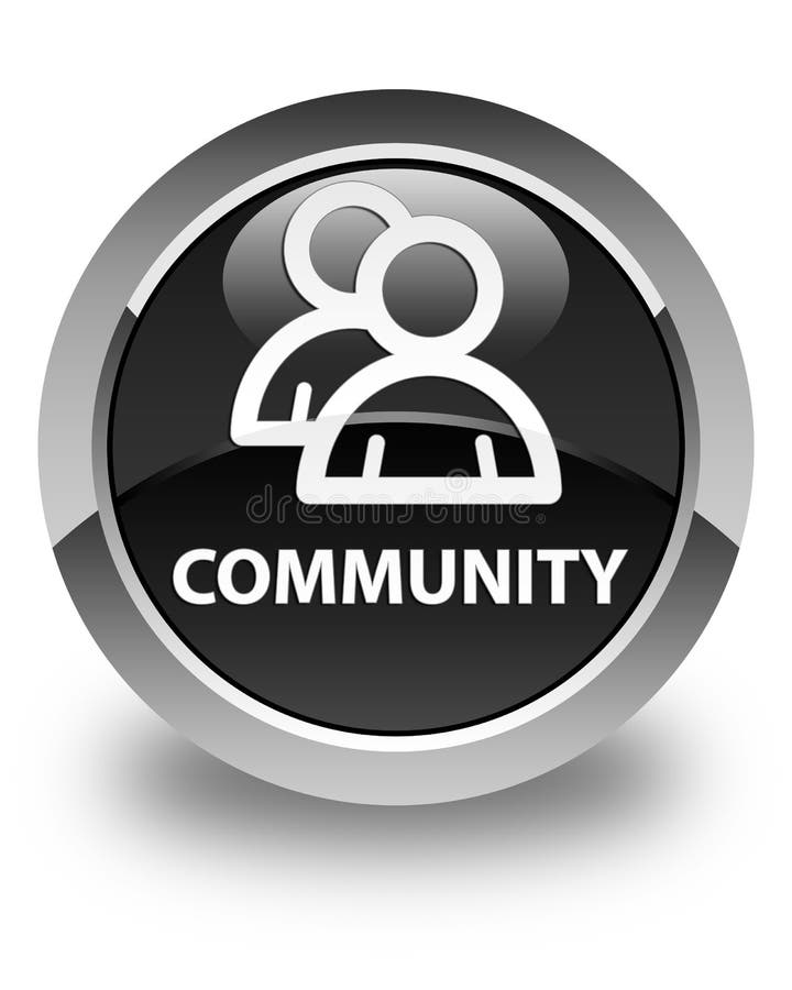 Community (group Icon) Glossy Black Round Button Stock Illustration ...