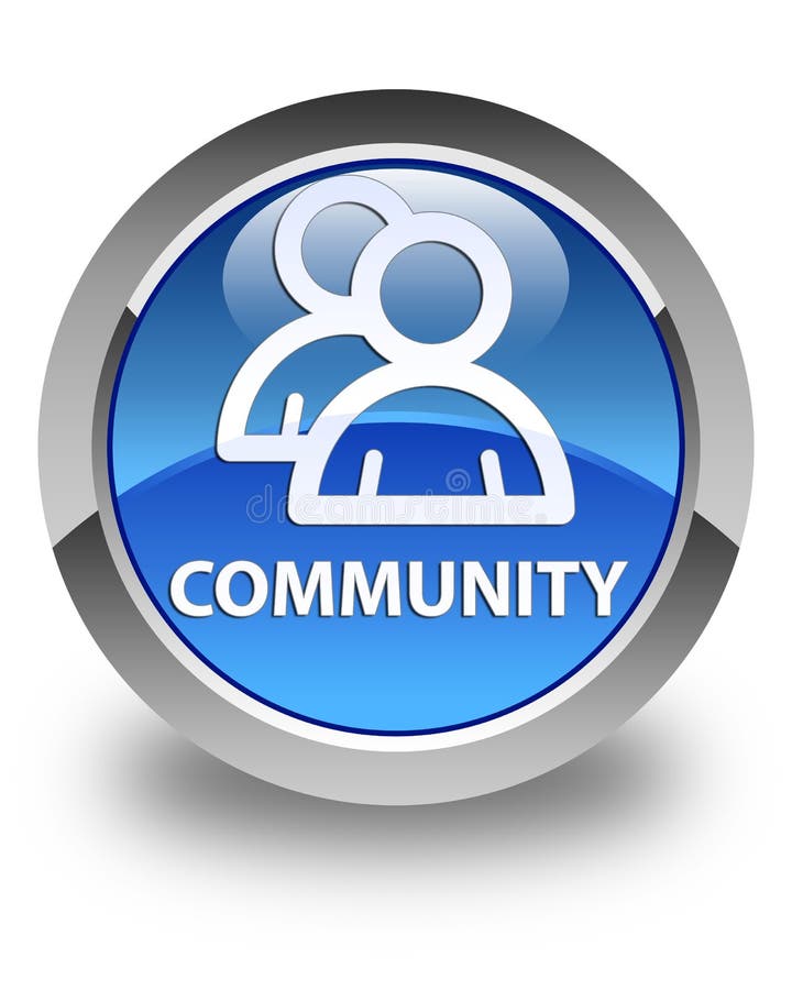 Community (group Icon) Glossy Blue Round Button Stock Illustration ...