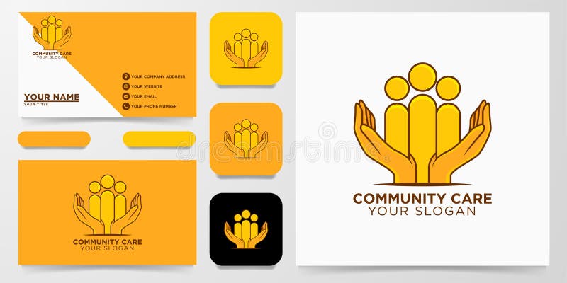 Community, Hand Care Logo Design Vector Illustration Stock Vector ...