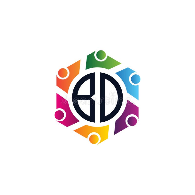 Community Hexagon Initial Letters BD Logo Stock Vector - Illustration ...