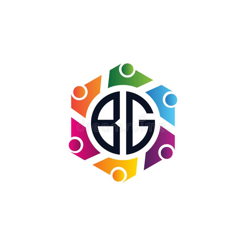 Community Hexagon Initial Letters BG Logo Stock Vector - Illustration ...