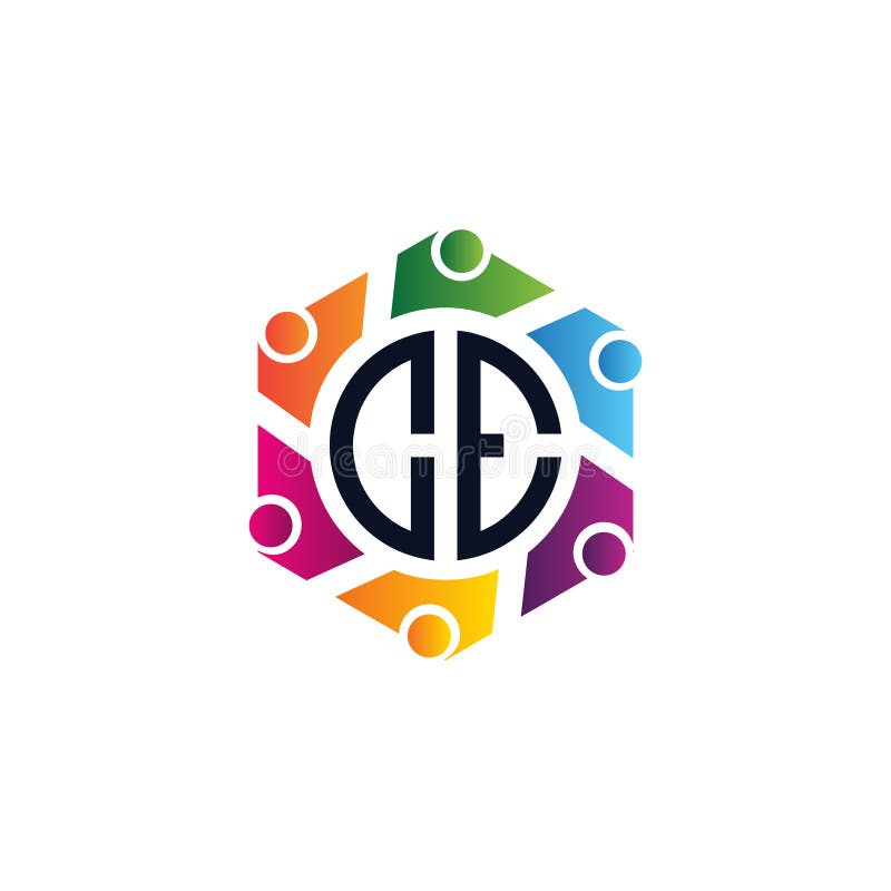 Community Hexagon Initial Letters CE Logo Stock Vector - Illustration ...