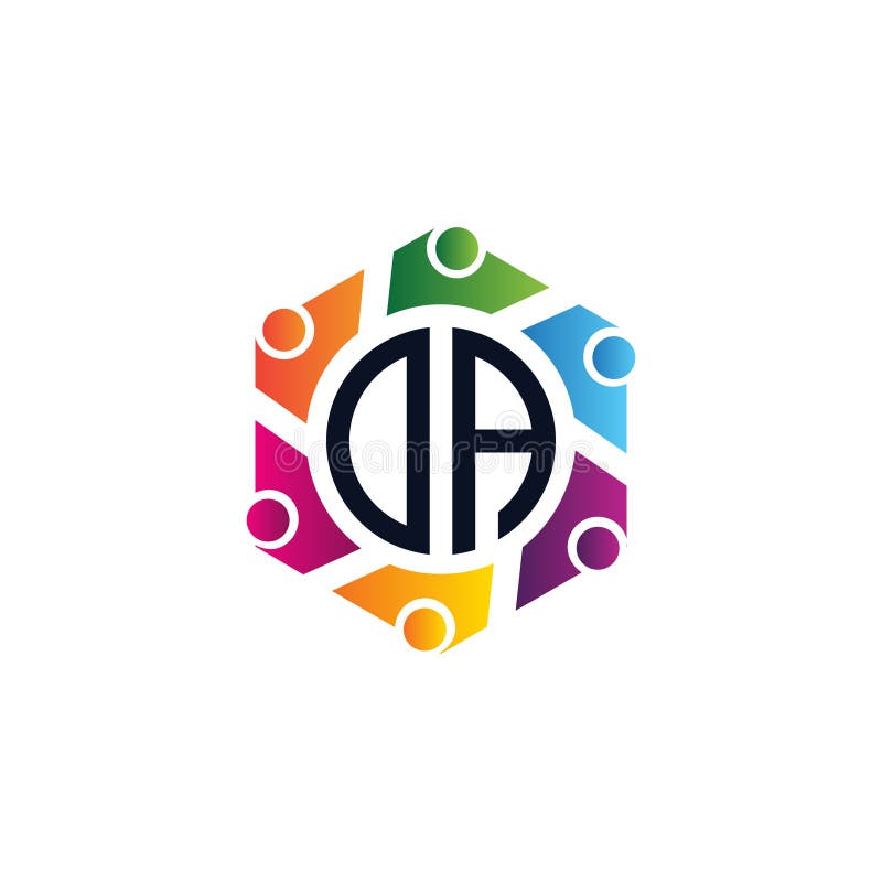 Community Hexagon Initial Letters DA Logo Stock Vector - Illustration ...