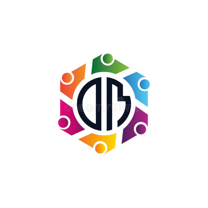 Community Hexagon Initial Letters DM Logo Stock Vector - Illustration ...