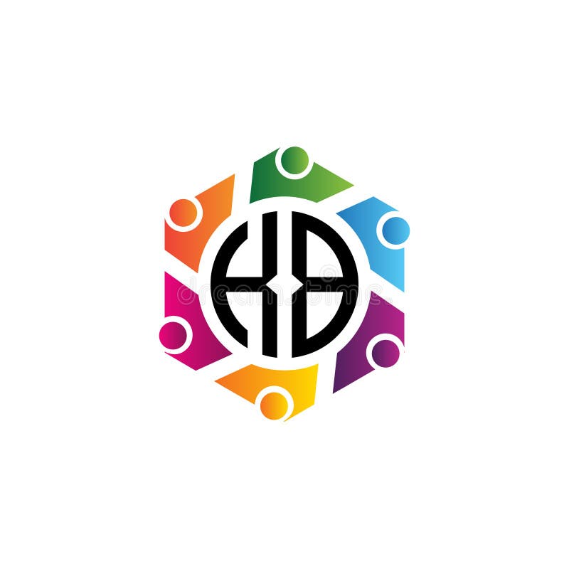 Community Hexagon Initial Letters KB Logo Stock Vector - Illustration ...
