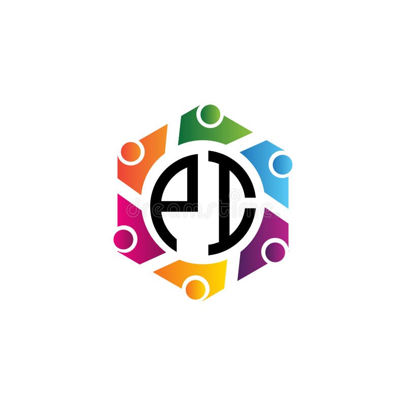 Community Hexagon Initial Letters PI Logo Stock Vector - Illustration ...