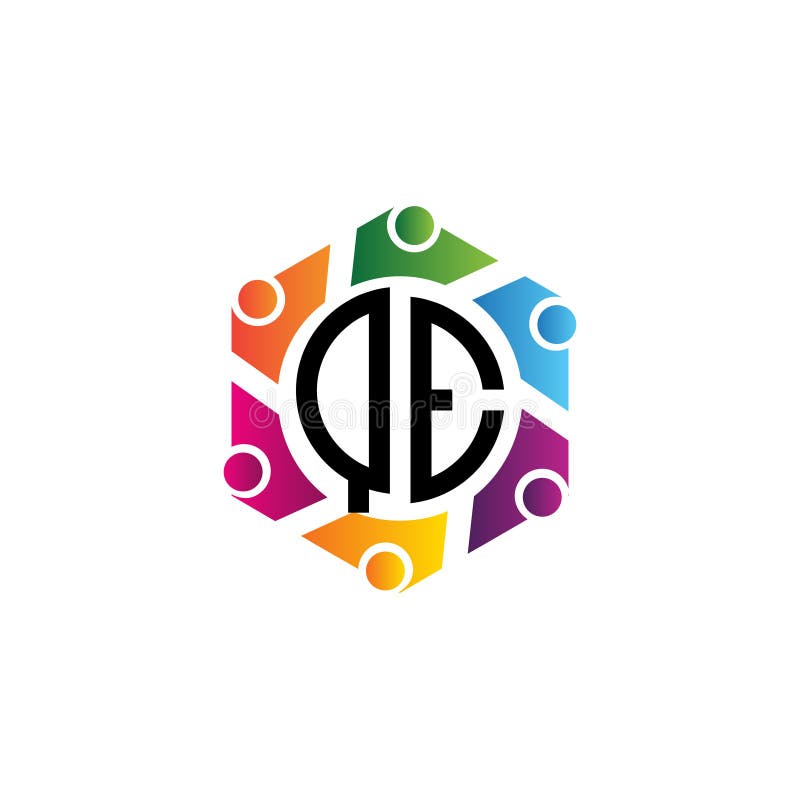 Community Hexagon Initial Letters QD Logo Stock Vector - Illustration ...