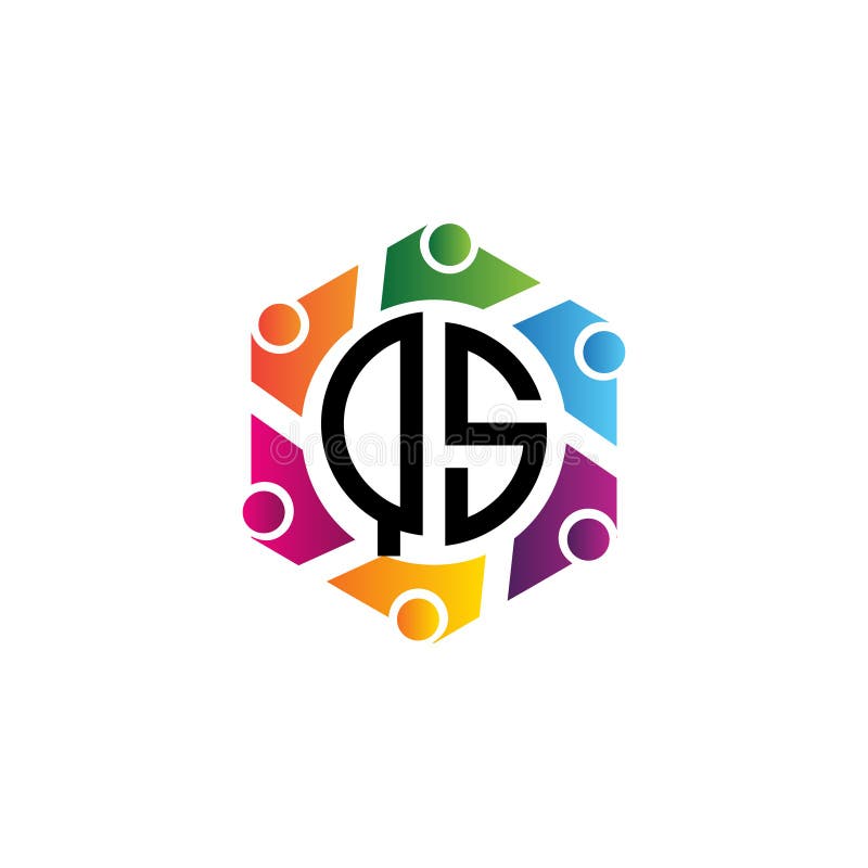Community Hexagon Initial Letters QS Logo Stock Vector - Illustration ...