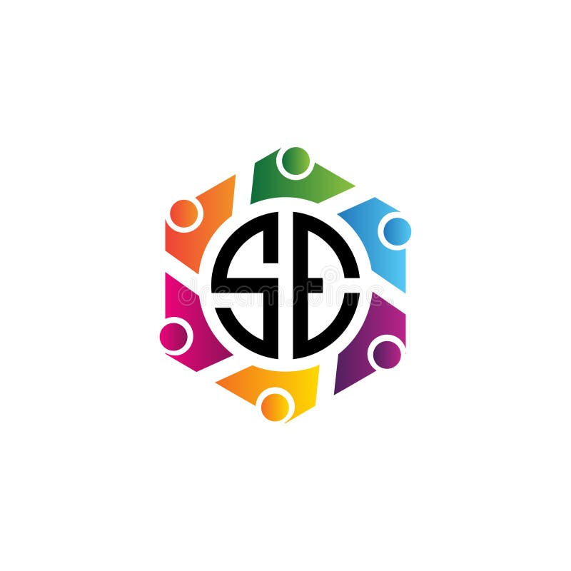Community Hexagon Initial Letters SE Logo Stock Vector - Illustration ...