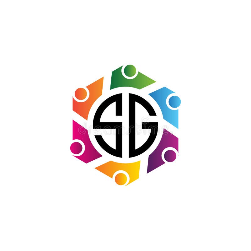 Community Hexagon Initial Letters SG Logo Stock Vector - Illustration ...