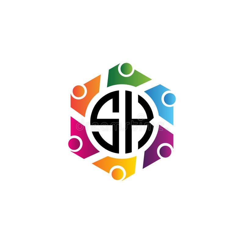 Community Hexagon Initial Letters SK Logo Stock Vector - Illustration ...