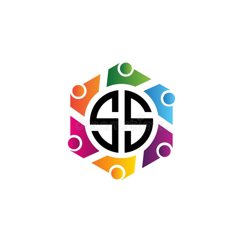 Community Hexagon Initial Letters SS Logo Stock Vector - Illustration ...