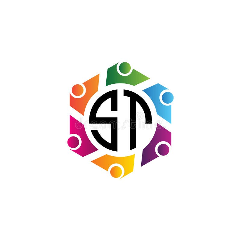 Community Hexagon Initial Letters ST Logo Stock Vector - Illustration ...