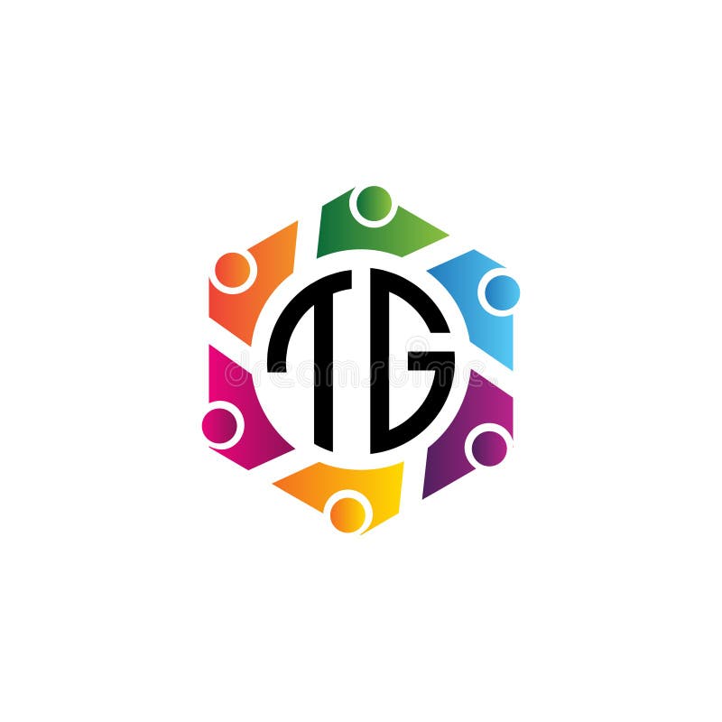 Community Hexagon Initial Letters TG Logo Stock Vector - Illustration ...