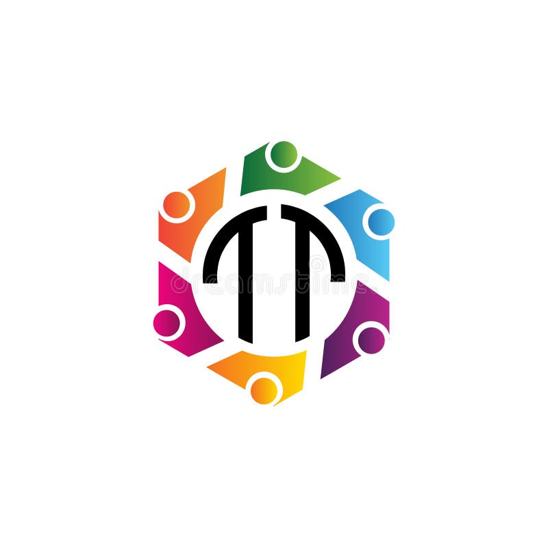 Community Hexagon Initial Letters TT Logo Stock Vector - Illustration ...