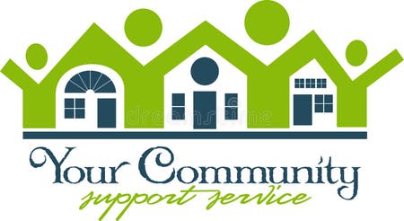 Community House and People Icon Stock Vector - Illustration of card ...