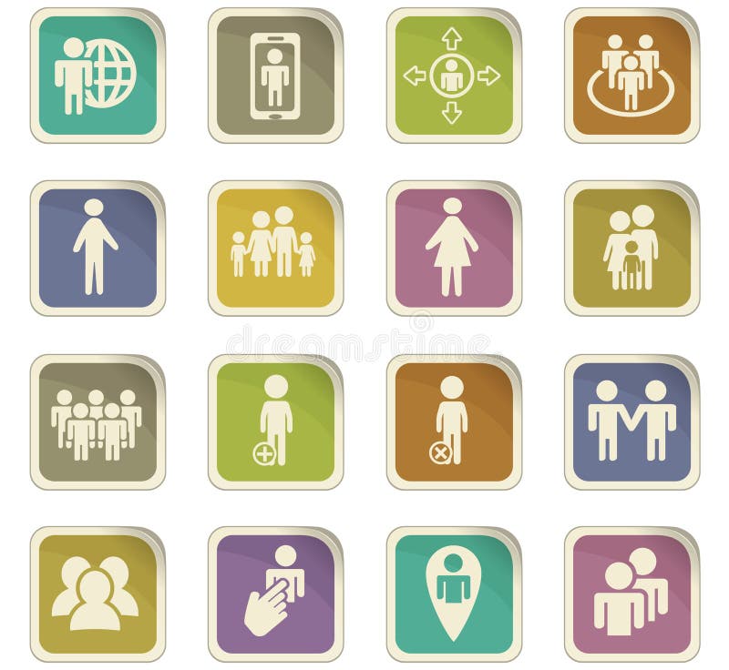 Set of Flat Buttons with People Paying Concepts. Stock Vector ...