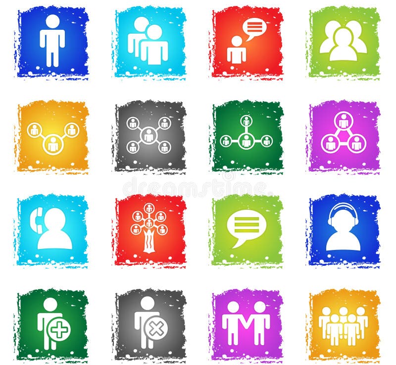 Community icon set stock illustration. Illustration of connection ...
