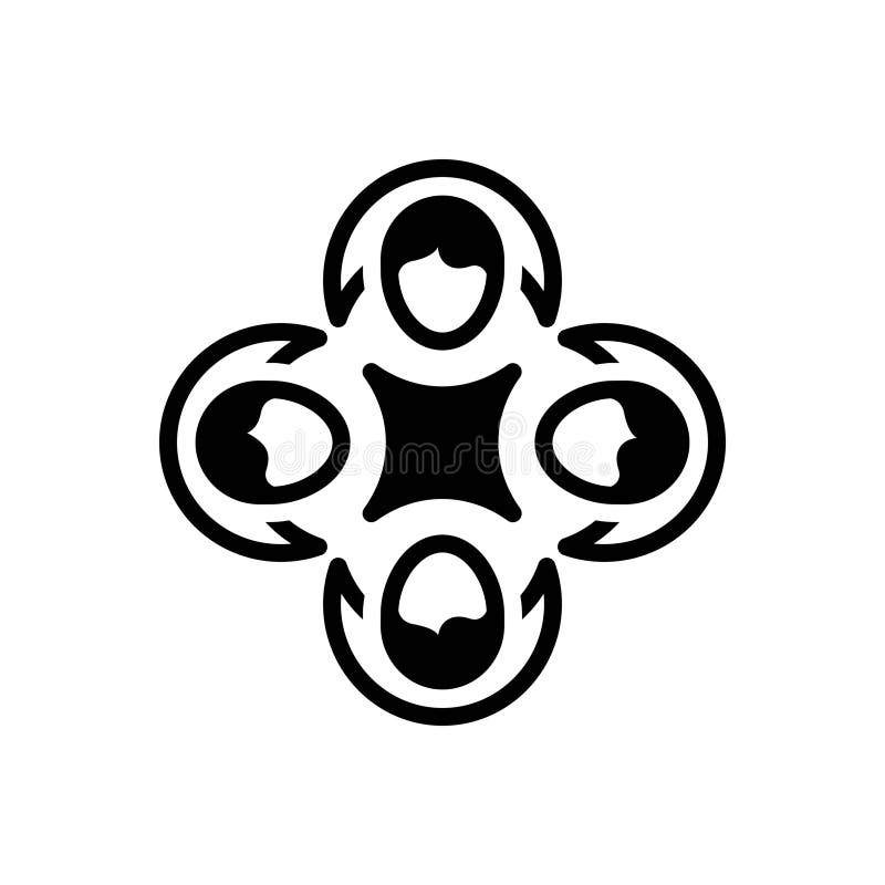 Black Solid Icon for Community, Together and Connect Stock Illustration ...
