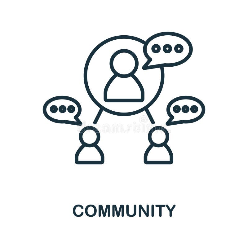 Community Line Icon. Monochrome Simple Community Outline Icon for ...
