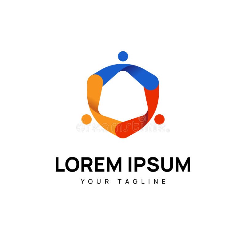 Community Logo with Abstract People Stock Vector - Illustration of ...