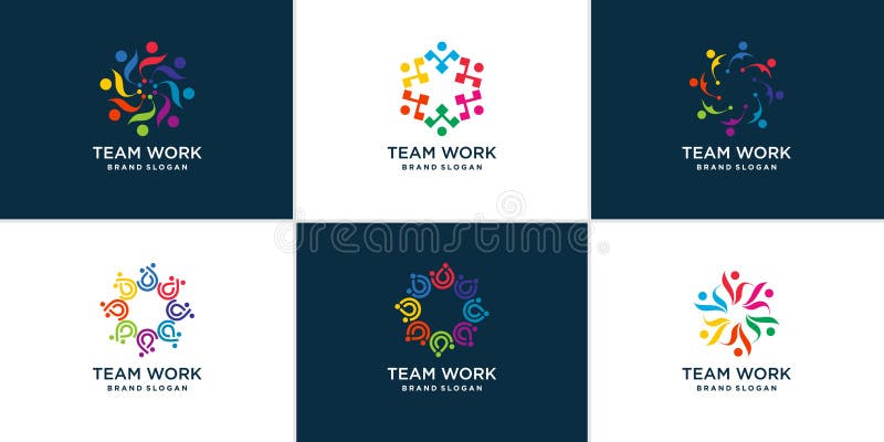 Community Logo Collection with Creative Concept Premium Vector Stock ...