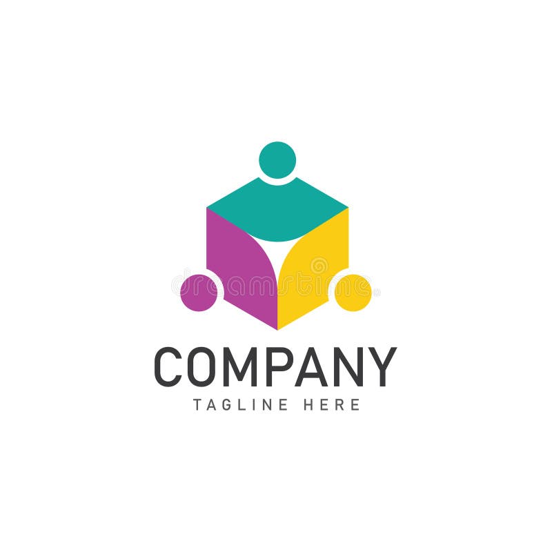 Community Logo Design Colorful with Hexagon Logo Vector Icon Stock ...