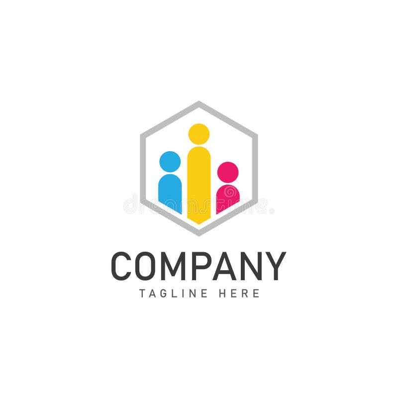 Community Logo Design Colorful with Hexagon Logo Vector Icon Stock ...