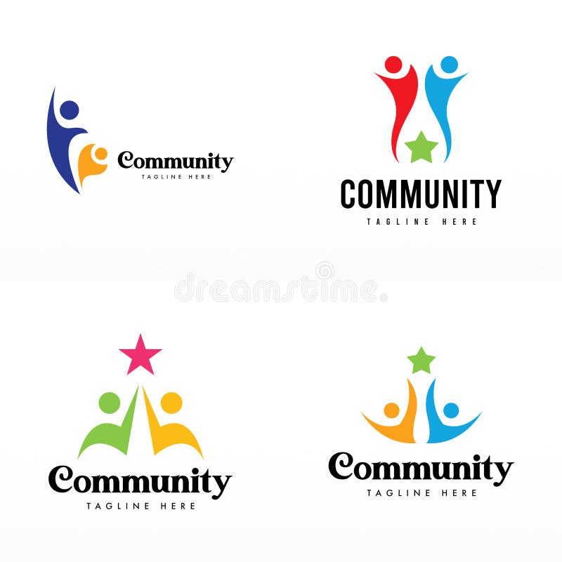 Colorful Fun People Community Logo Design Template Stock Vector ...
