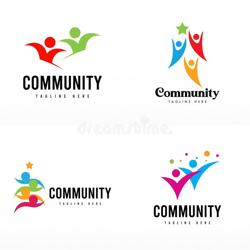 Community Logo Template Icon Illustration Brand Identity Stock Vector ...