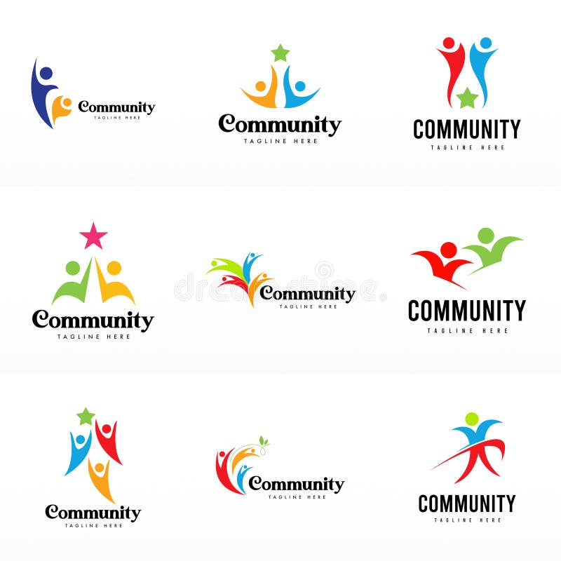 Colorful Fun People Community Logo Design Template Stock Vector ...