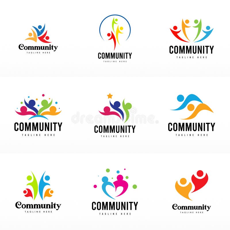 Colorful Fun People Community Logo Design Template Stock Vector ...