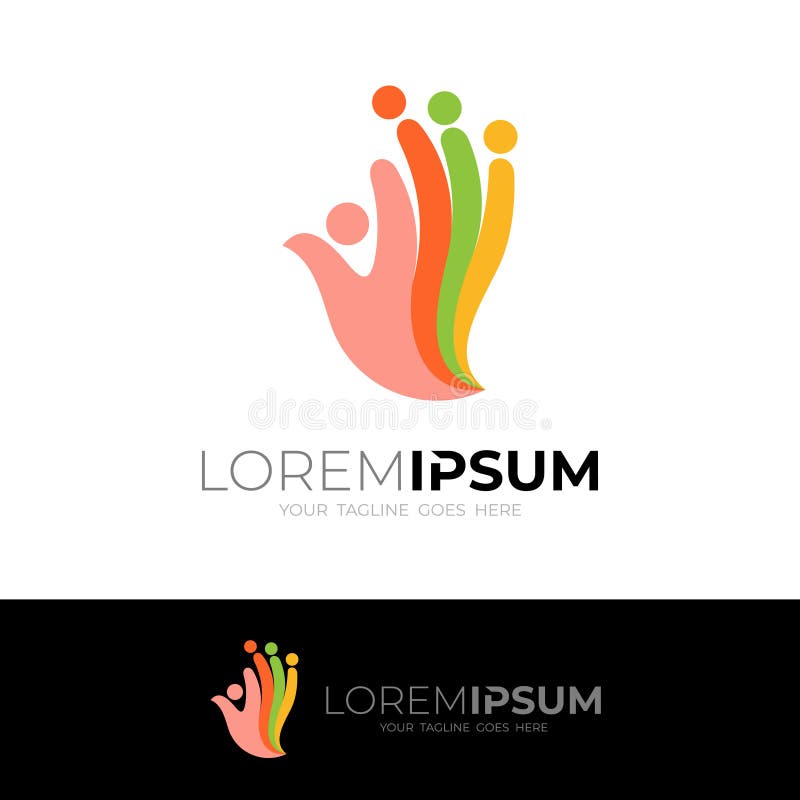 Community Logo with People and Hand Design Vector Stock Vector ...