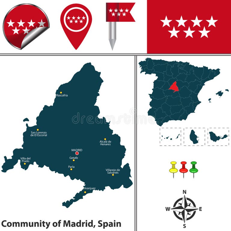 Community of Madrid stock vector. Illustration of boundary - 90589113
