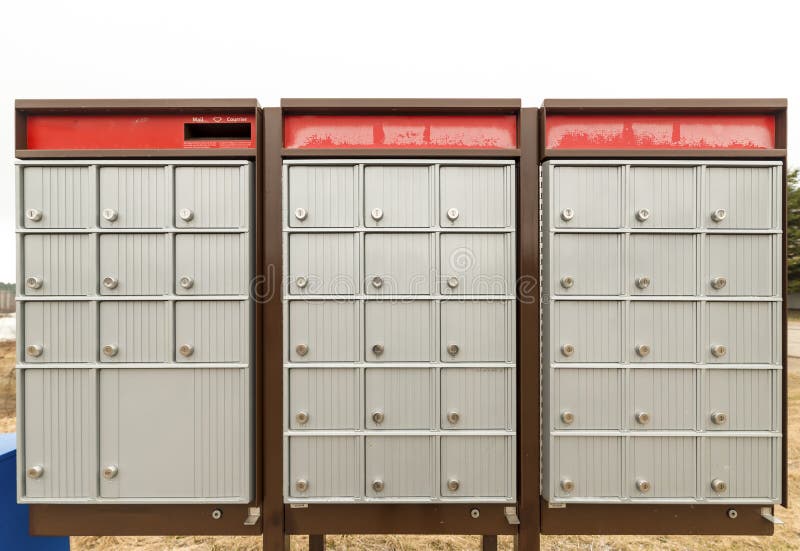Community mailboxes stock image. Image of mailbox, mail - 221444021