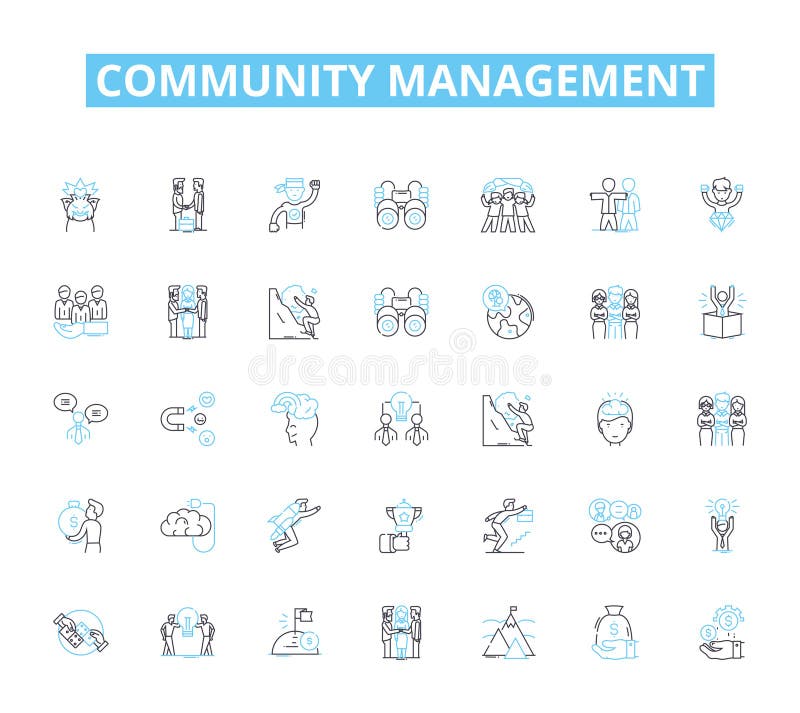 Community Management Vector Line Icons Set Community Management