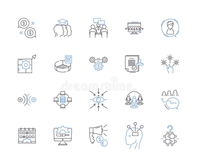 Community Management Outline Icons Collection. Community, Management ...