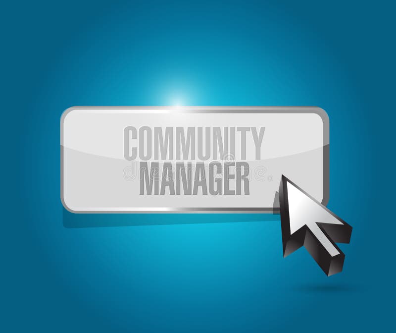 Community Manager Button Sign Concept Stock Illustration - Illustration ...