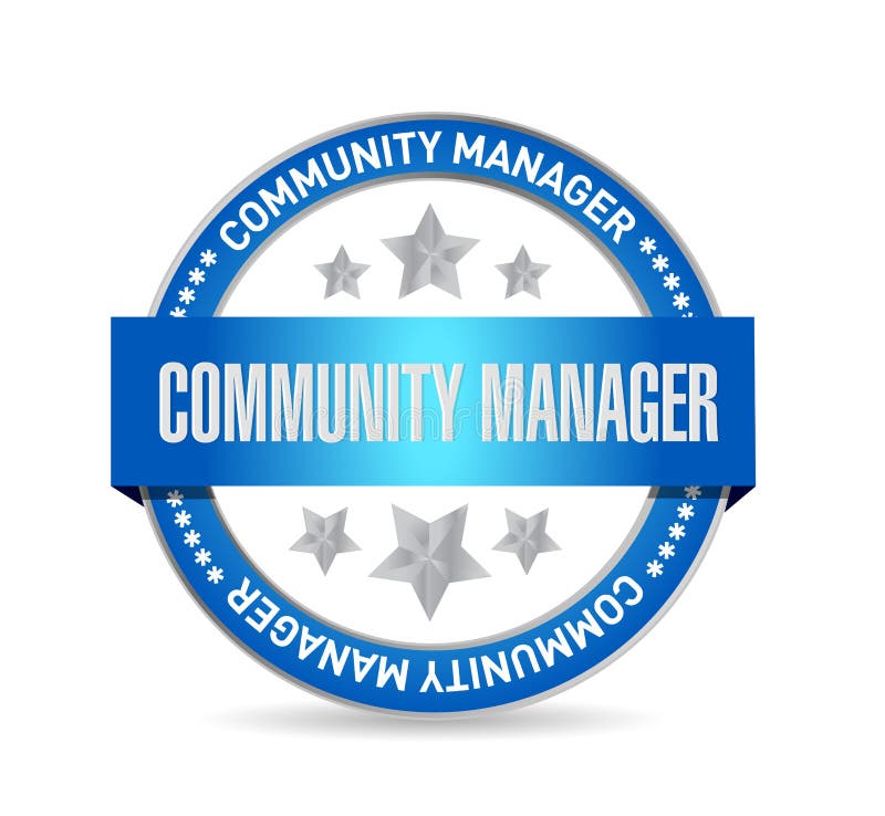 Community Manager Seal Sign Concept Stock Illustration - Illustration ...