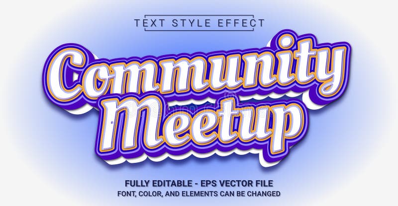 Community Meetup Text Style Effect. Editable Graphic Text Template ...