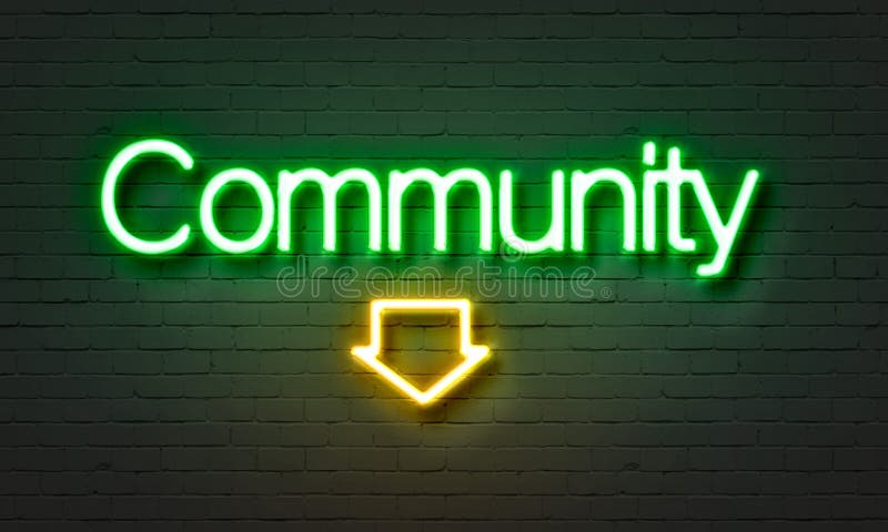 Community Neon Sign Brick Wall Background Stock Photos - Free & Royalty ...