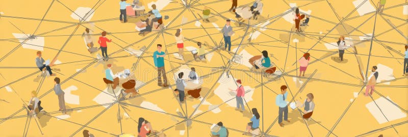 Community Networking Map Illustrating Collaboration and Connection ...