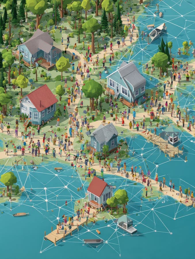 Community Networking Map Showcasing Connections for Entrepreneurs in a ...